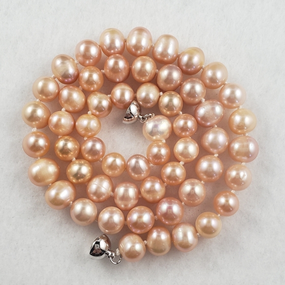 fstepka | Jewelry | Real 7mm 7 Peach Pearl Strand | Poshmark